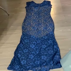 made2envy | Dresses | Blue Lace Form Fitting Maxi | Poshmark